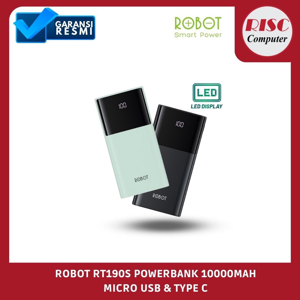 Jual ROBOT RT190S Powerbank 10000mah 2A Dual Input and Output Port Type ...
