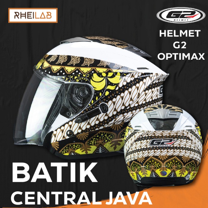 Jual HELM G2 OPTIMAX HALF FACE MOTIF BATIK - CENTRAL JAVA - Hitam, Size L | Shopee Indonesia