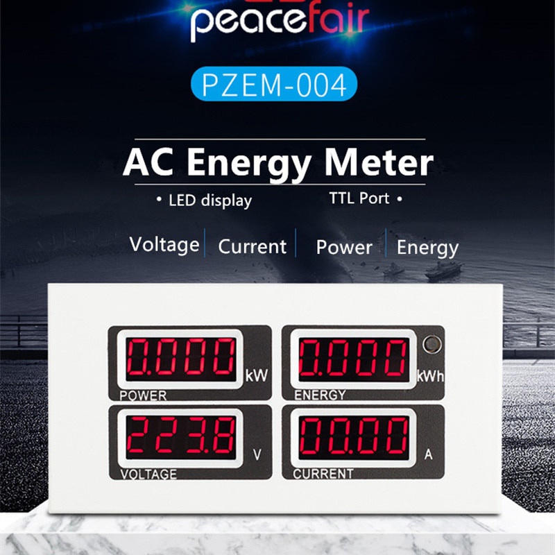 Jual Peacefair PZEM-004 Single Phase Power Energy Meter Red LED Display ...