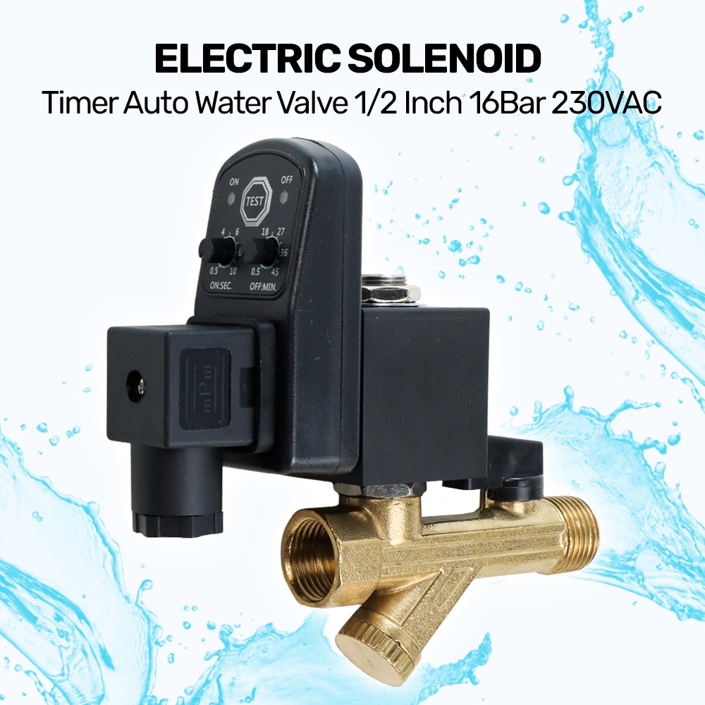 Jual Electric Solenoid Timer Auto Water Drain Valve 1/2 Inch 16Bar ...