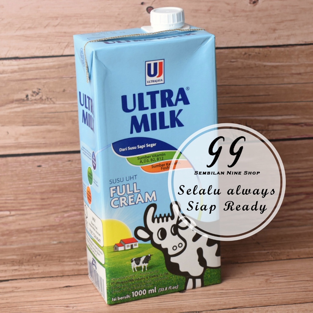 Jual ULTRA MILK Susu UHT FULL CREAM 1000 ML 1 Liter Ultrajaya Susu Sapi Ful Krim Halal | Shopee ...