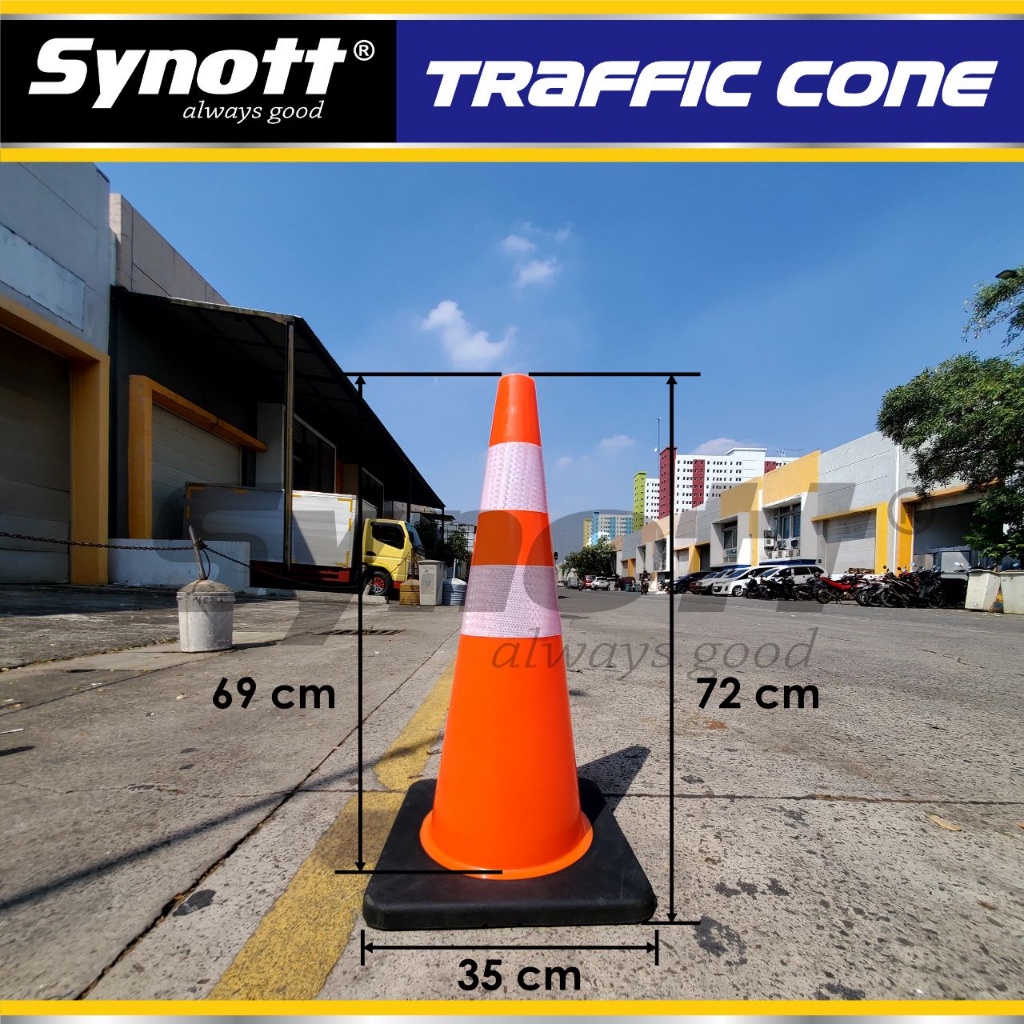 Jual Synott Safety Traffic Cone 70 cm Kerucut Lalu Lintas 2.4 Kg PVC Rubber | Shopee Indonesia
