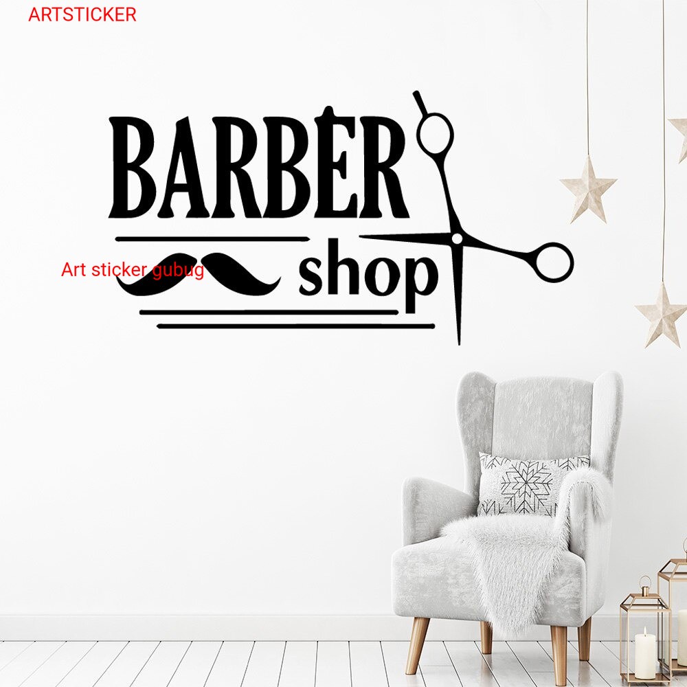 Jual Stiker Wall Cutting Sticker Stiker Hiasan Dinding Barber Shop ...