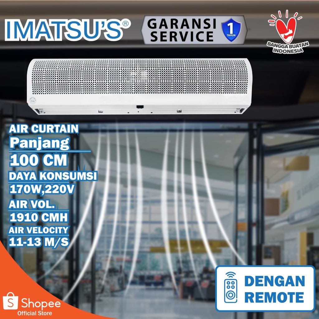 Jual Air Curtain Blower Imatsu AC-FM-3510-CY Angin Toko Gedung Kantor Hotel Pintu Masuk Nyaman ...
