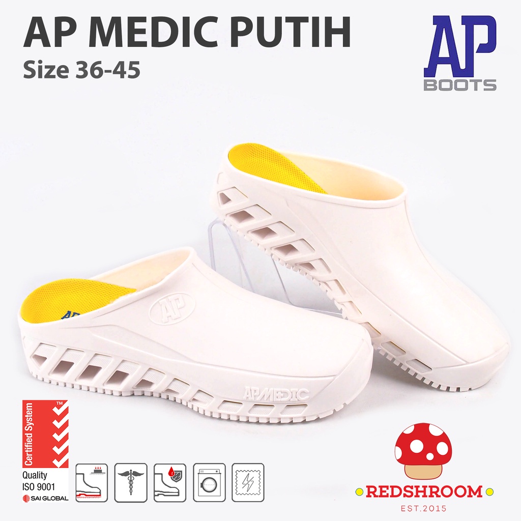 Jual Sepatu Medis AP MEDIC AP BOOTS Putih Perawat Dokter Lokal APD ...