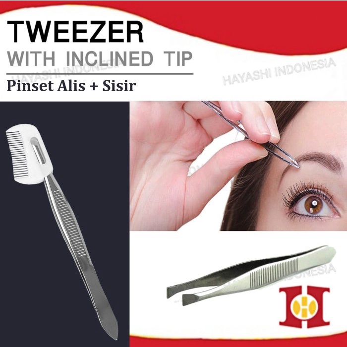 Jual Pinset Cabut Rambut Alis Pasang Bulu Mata Eyebrow Tweezer ...