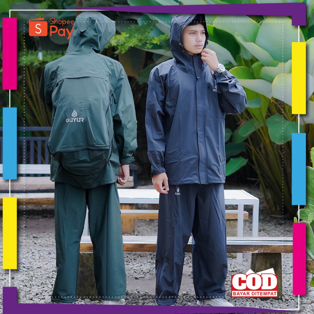 Jual PREMIUM BAHAN TEBAL // jas hujan Backpack jumbo Dewasa Pria Wanita Mantel guyur original ...