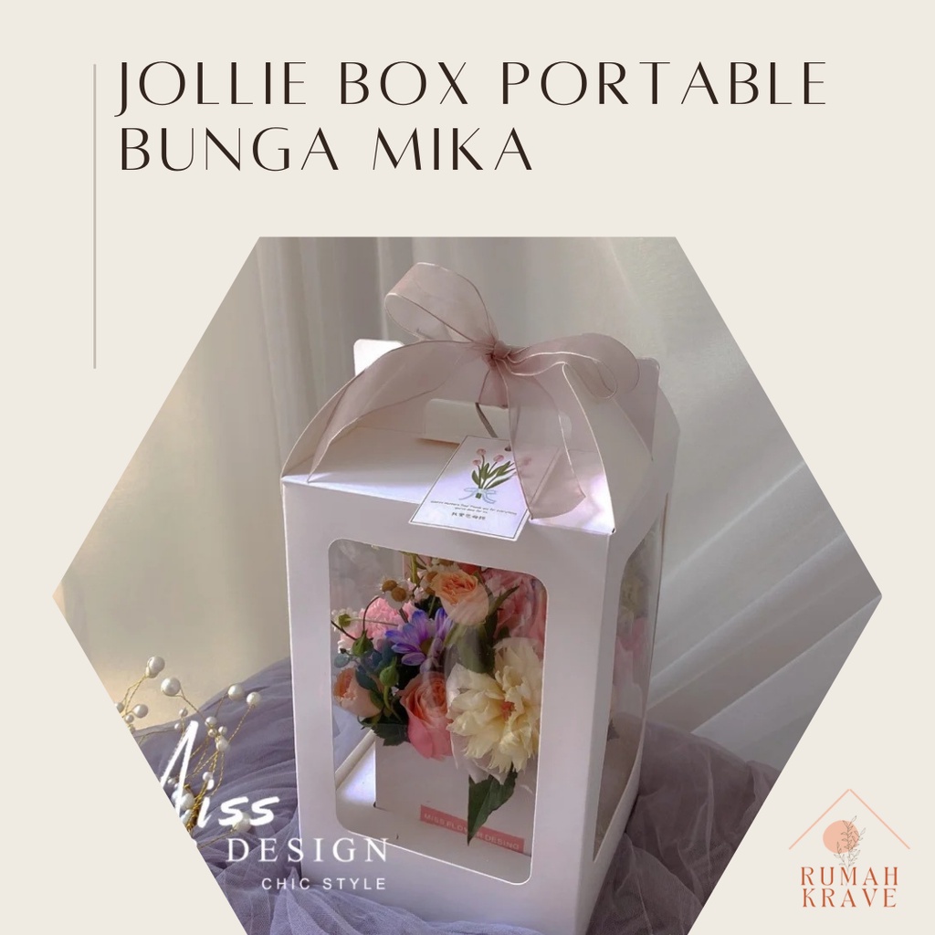 Jual RUMAH KRAVE - Jollie Box Portable Kotak Box Bunga Instan Mika ...