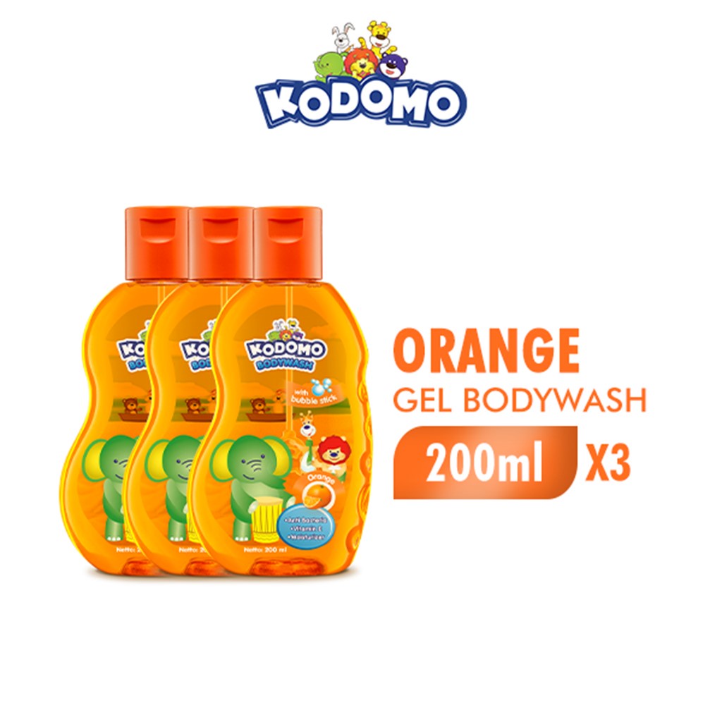 Jual Kodomo Shower Gel Orange Botol 200 ml x3 | Shopee Indonesia