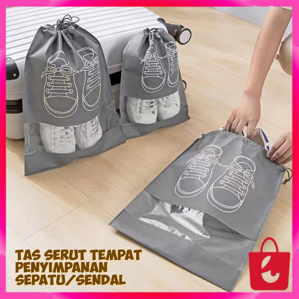 Jual Pouch Tas Serut Tempat Sepatu Organizer Travel Tempat Penyimpan ...