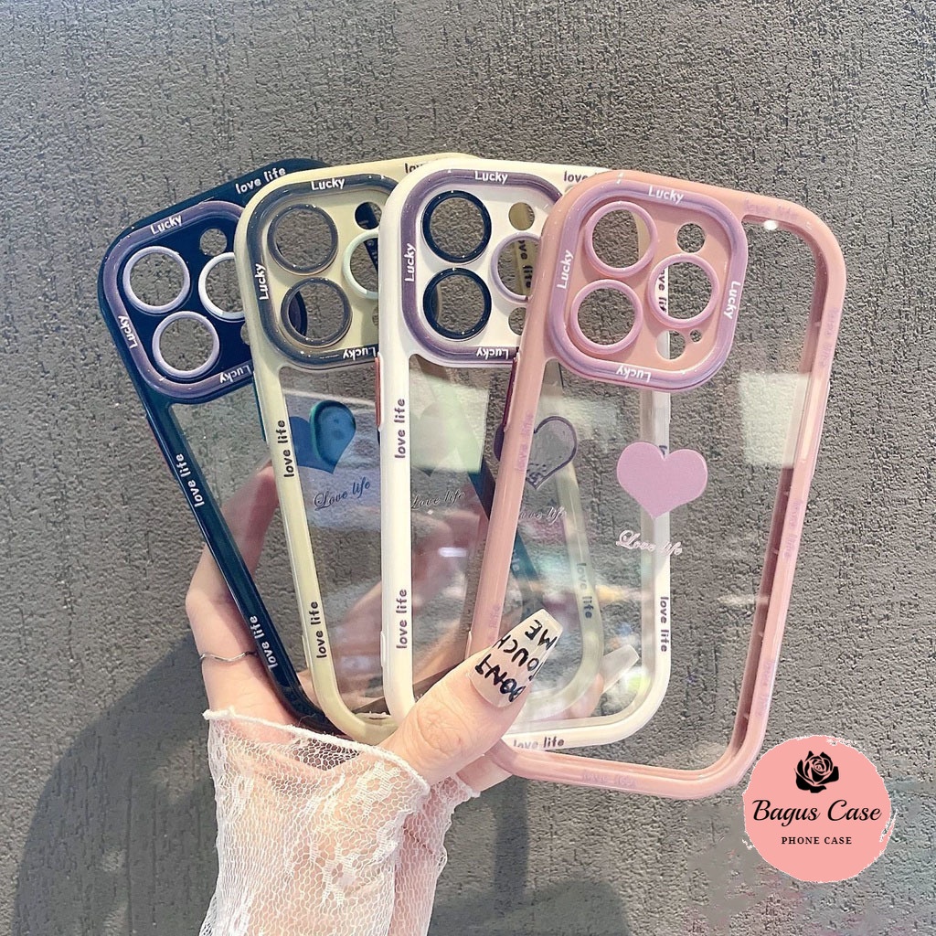 Jual Casing ponsel transparan cinta sederhana cocok untuk Vivo Y02t Y11 Y17 Y15s Y15a Y01 Y16 ...