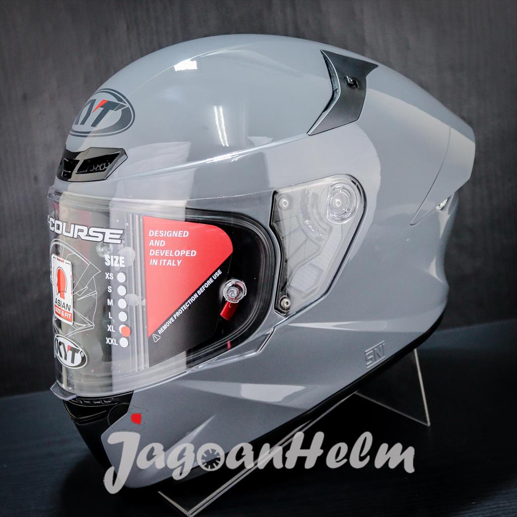 Jual KYT HELM TT COURSE SOLID | PLAIN GORILA GREY GLOSSY | SINGLE VISOR ...