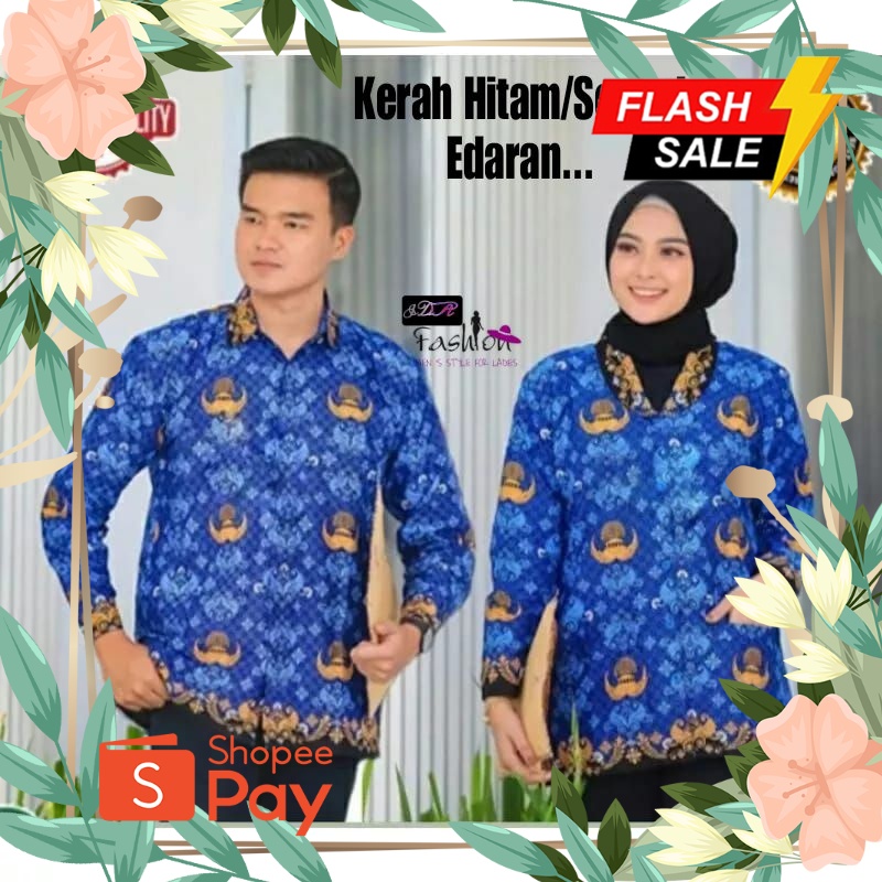 Jual SRAGAM HARI PAHLAWAN //SERAGAM BATIK KORPRI TERBARU 2022 KERAH HITAM FULL FURING PRIA DAN ...