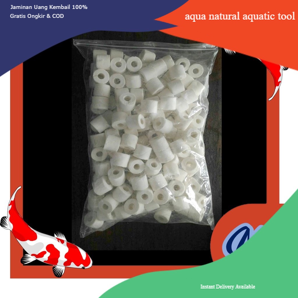 Jual Bio Ring Keramik / Bioring Filter Aquarium Aquascape 500 gr media ...