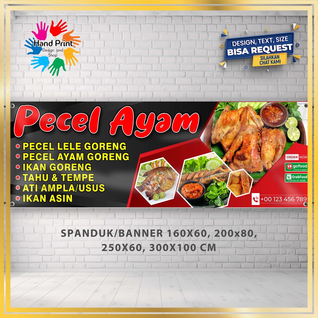 Jual Spanduk Banner MMT Warung Makan Pecel Lele Pecel Ayam & Seafood ...