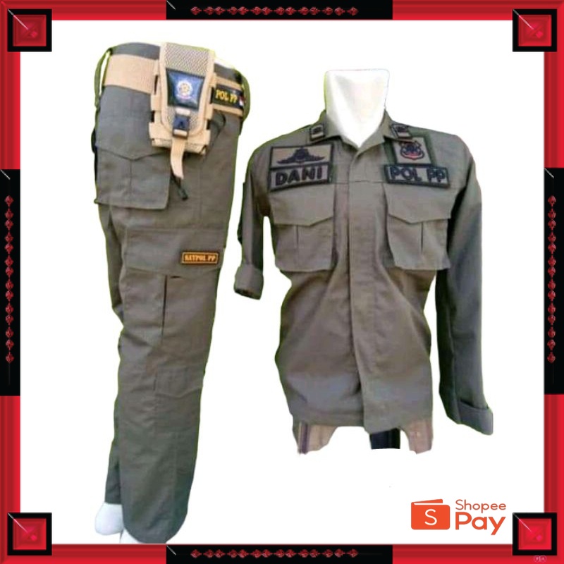 Jual 12.12 SERAGAM SALE / PDL POL PP seragam pdl satpol pp LENGKAP NAMA ...