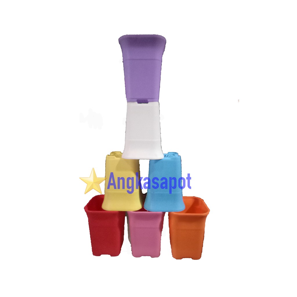 Jual (COD)Pot Bunga Plastik Persegi Segi Empat Mini NKT Kotak 88 8 cm ...