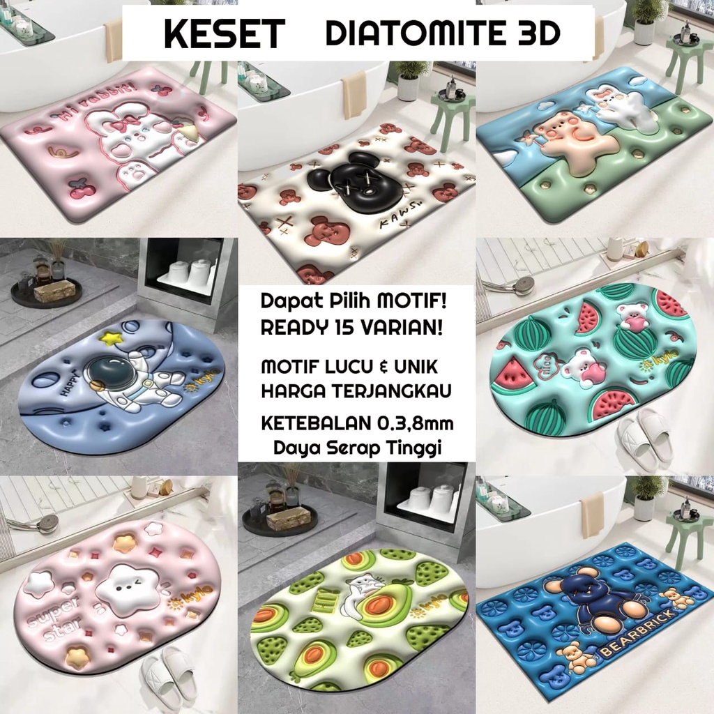 Jual MKR Keset Kaki DIATOMITE Kotak 3D Daya Serap Anti Slip Bau Nyerap ...