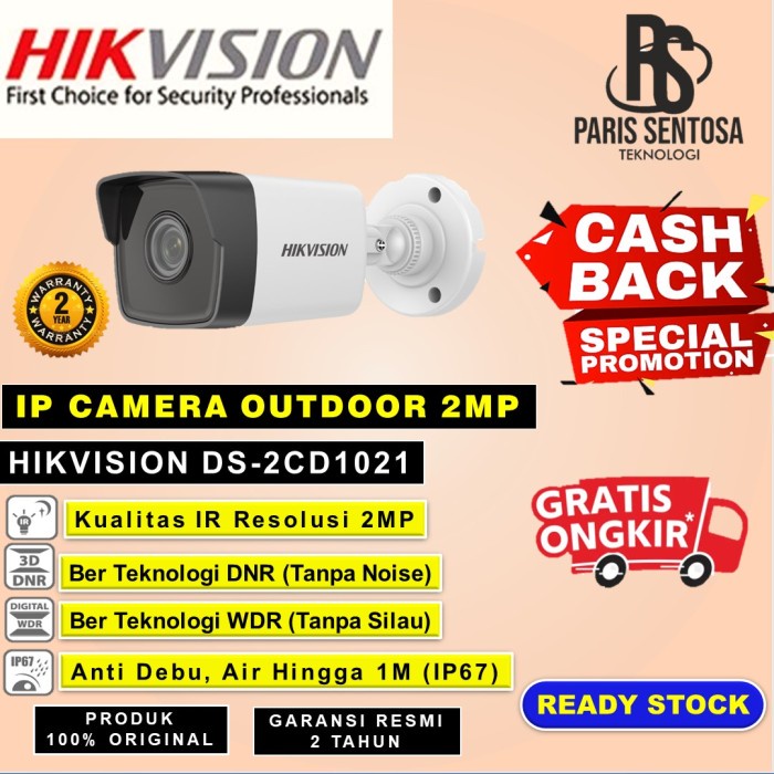 Jual HIKVISION IP CAMERA 2MP DS-2CD1021 CCTV BULLET OUTDOOR POE WDR ...