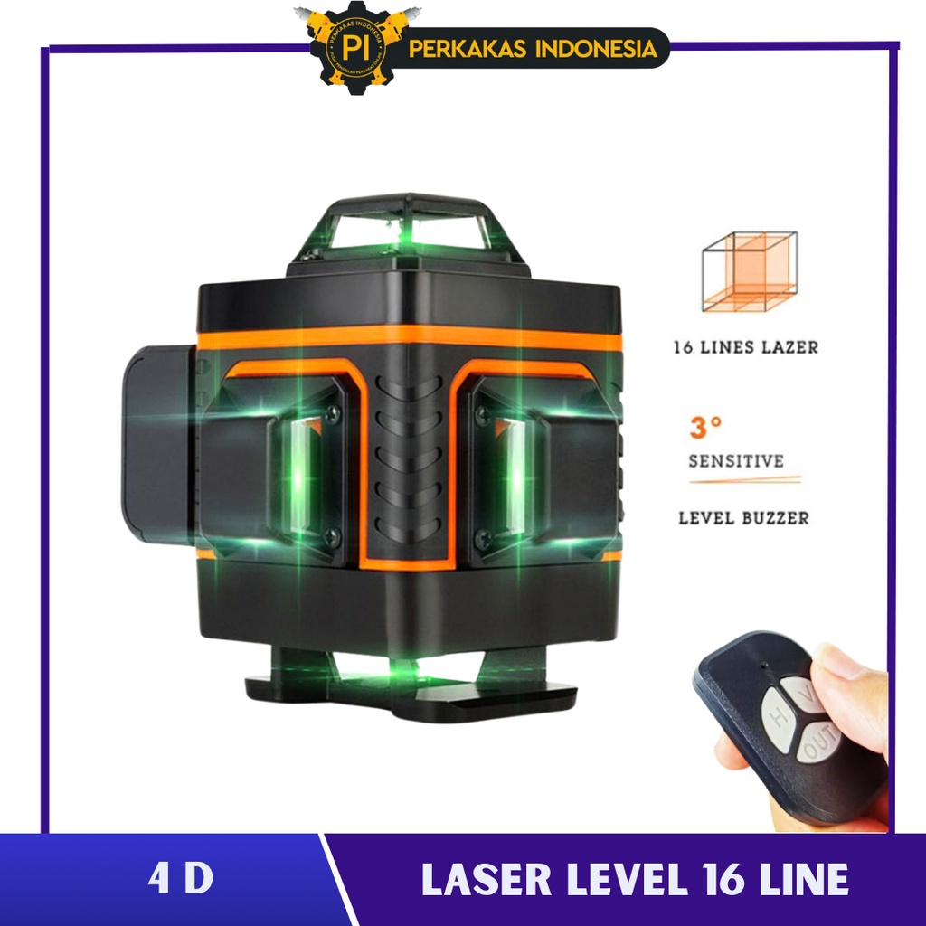 Jual Laser Auto Level 16 Line 4D Remote Laser Self Leveling Waterpass ...