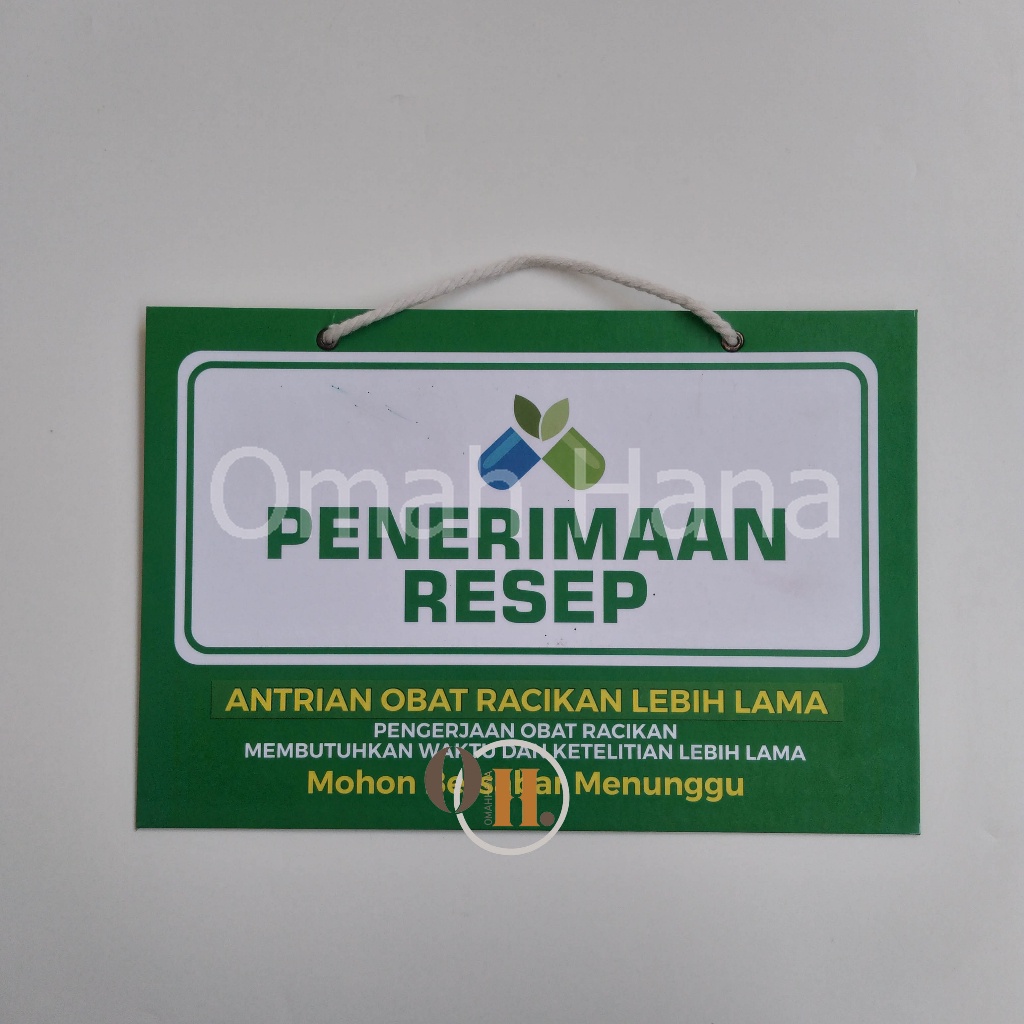 Jual Hard Poster Penerimaan Resep - Pengambilan Resep - Hard Poster ...