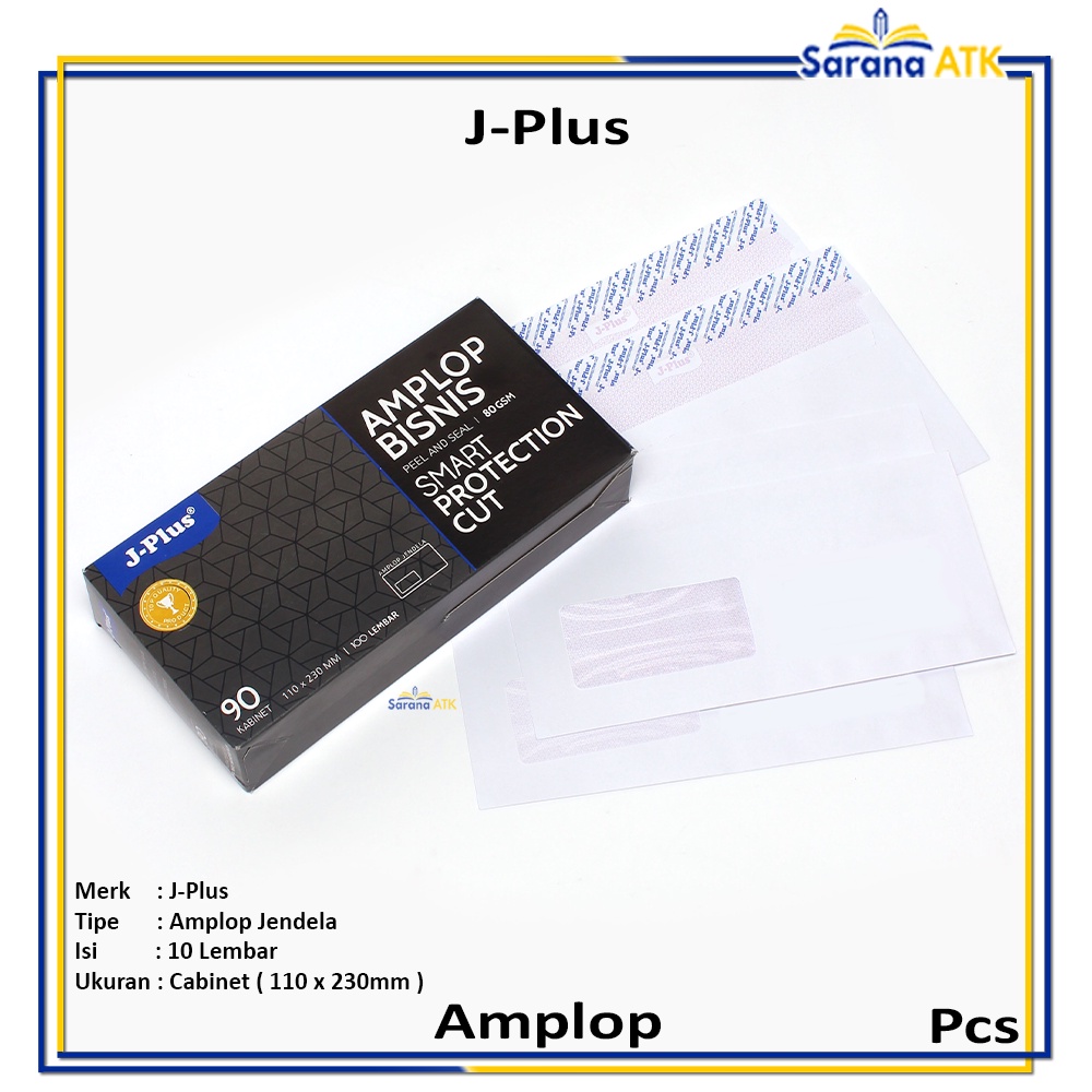 Jual J-Plus - Amplop Putih Jendela Kiri atau Kanan No.90 Cabinet - 10 ...