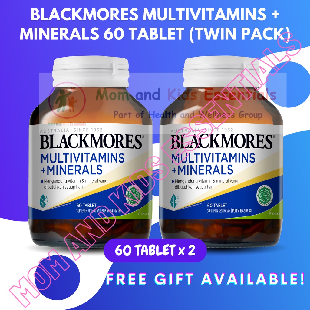 Jual BLACKMORES MULTIVITAMINS MINERALS 60 TABLET 2 BOTOL TWIN PACK 120 TAB | Shopee Indonesia