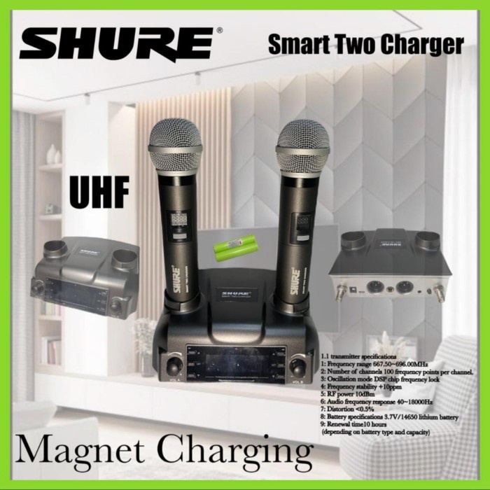Jual Mic Wireless Terbaru SHURE Smart Two Charger, Karaoke Smart Tv Youtube | Shopee Indonesia