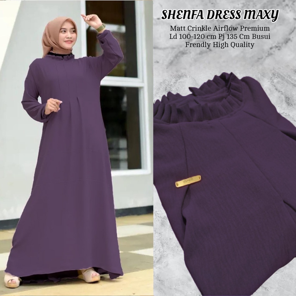 Jual Shenfa Dress Crinkle Airflow / Gamis Wanita Terlaris Modis ( Bisa ...