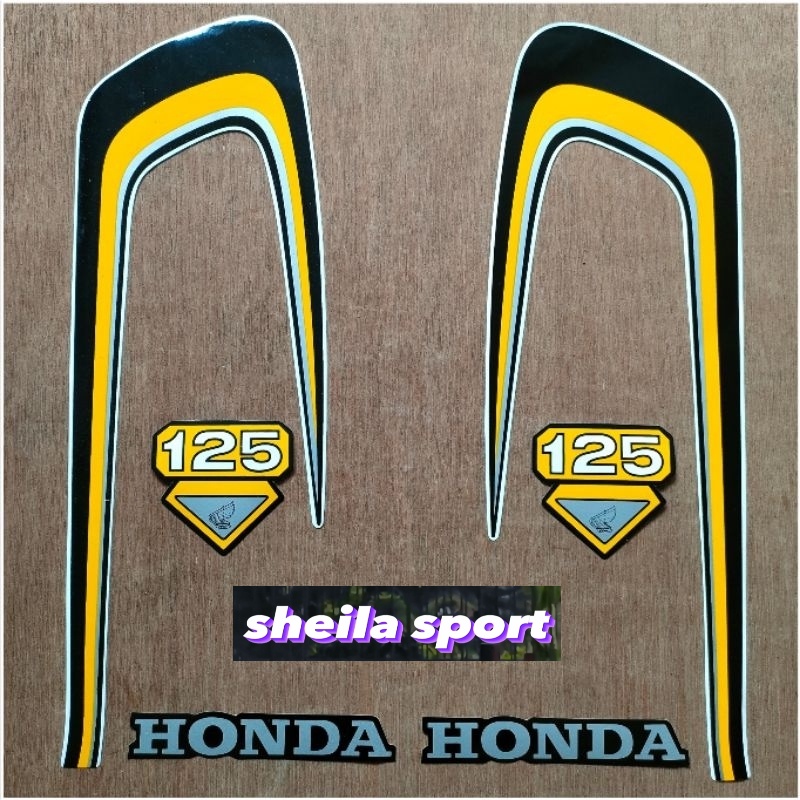 Jual striping cb 125 stiker lis les Honda CB 125 kuning lama jadul ...