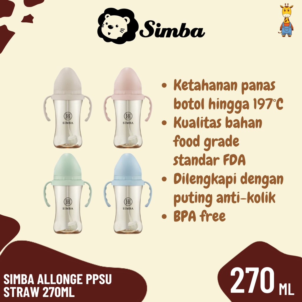 Jual SIMBA Allonge PPSU Straw 270ml - Botol Bayi | Shopee Indonesia
