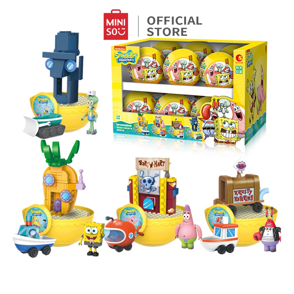 Jual AR46YE MINISO x Spongebob Squarepants Patung Kotak Buta Lucu Balok ...