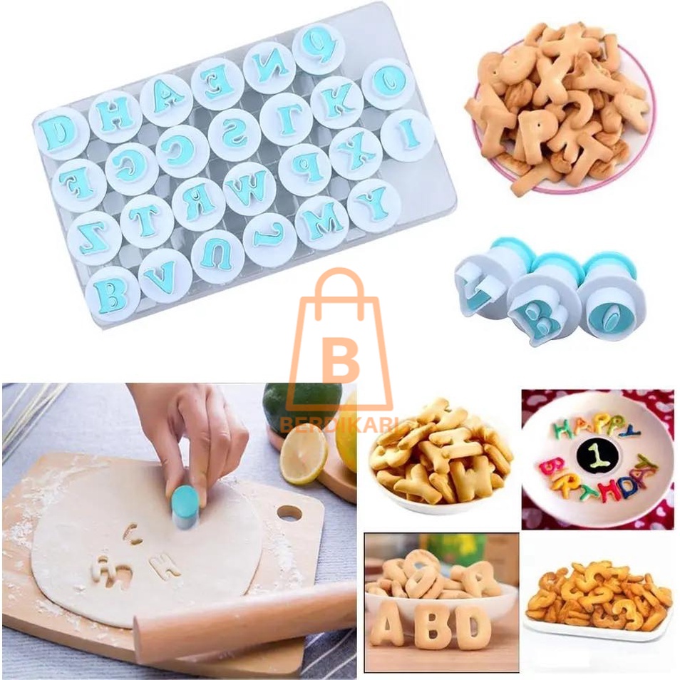 Jual Berdikari 26pcs Cetakan Huruf Besar Kecil Angka Untuk Kue Keju ...