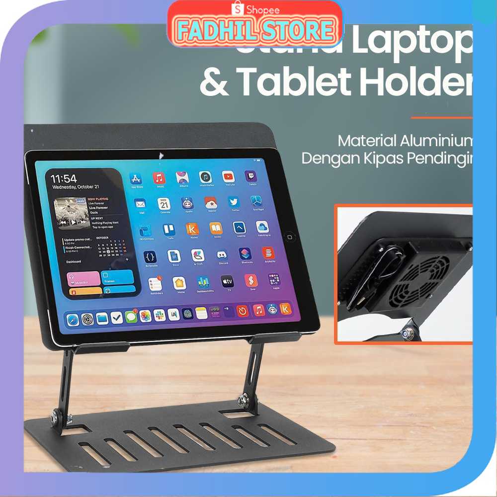 Jual FS - LIEVE Stand Laptop Bracket Tablet Holder Aluminium Kipas ...