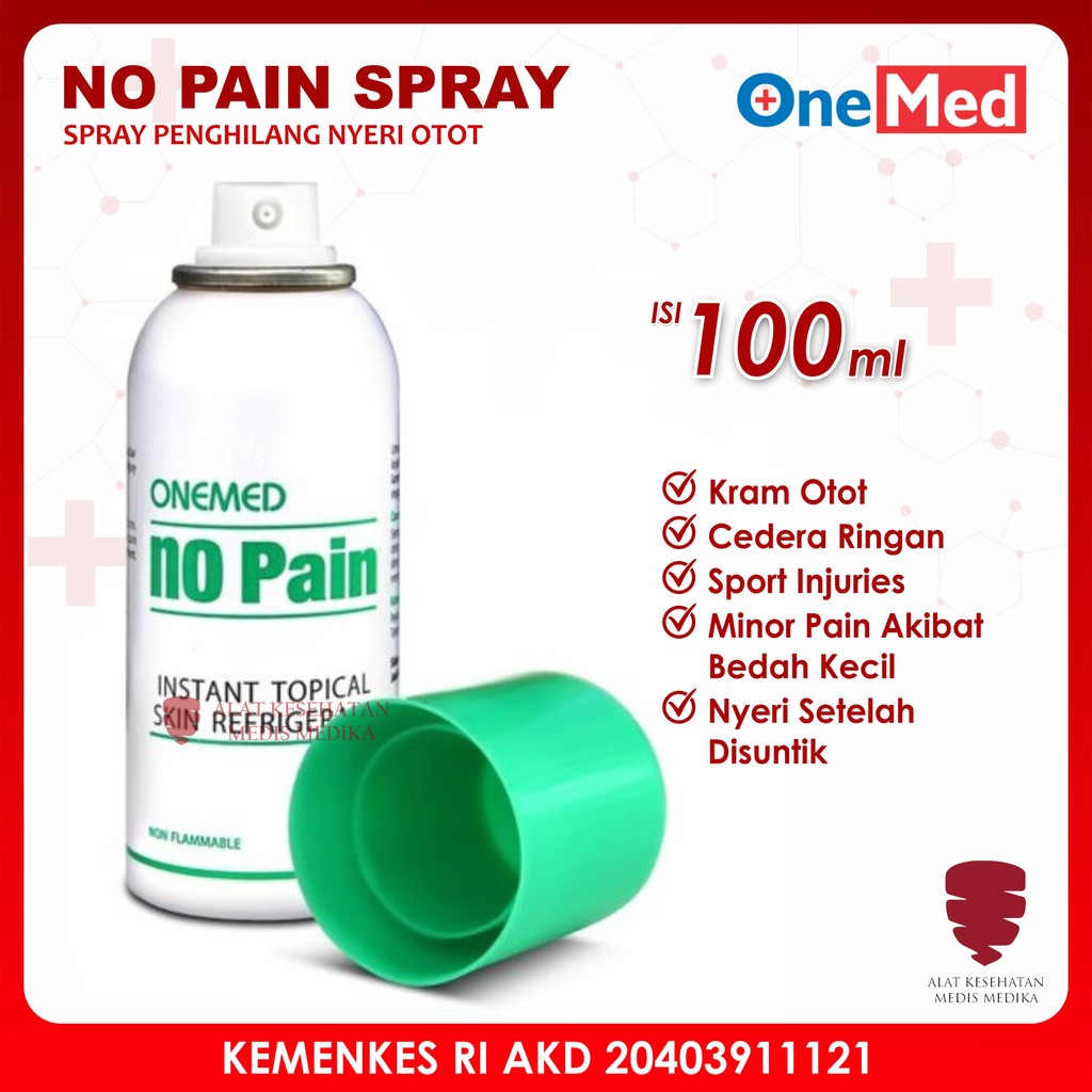 Jual No Pain Spray 100 ml Onemed Obat Pereda Sakit Otot Semprotan Kram ...