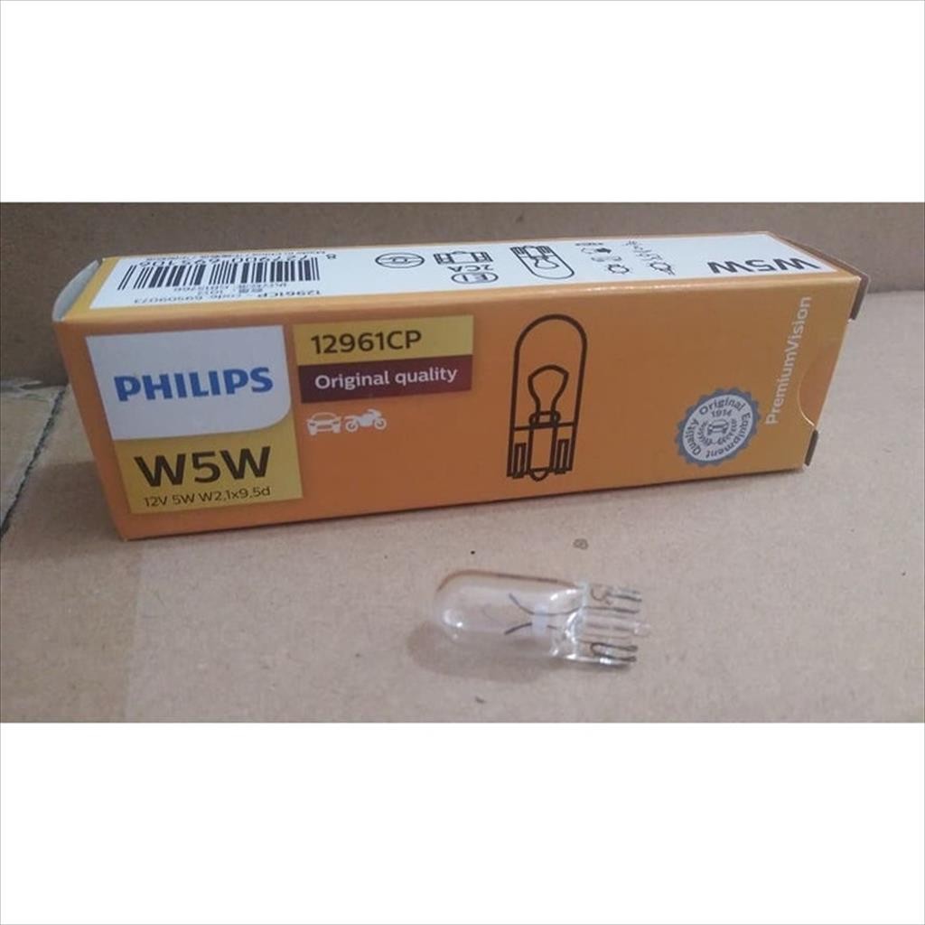 Jual Bohlam Lampu Colok Seri Senja Tusuk T10 12V 5W W5W Philips ...