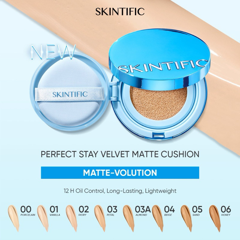 Jual SKINTIFIC Perfect Stay Velvet Matte Cushion (BIRU ) COCOK UNTUK SEMUA JENIS KULIT | Shopee ...