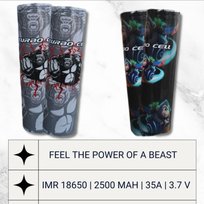 Jual Turbo Cell 2500mAh 35A 18650 Battery 100% Authentic by Turbo Vape ...
