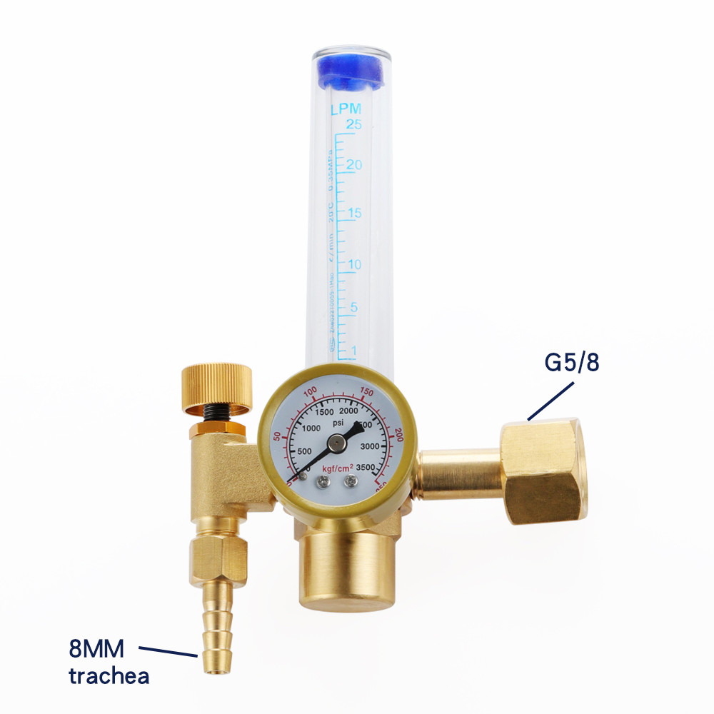 Jual Safe Stable Argon Regulator G5/8"0-25Mpa CO2 Mig Tig Flow Meter Gas Regulators Flowmeter ...