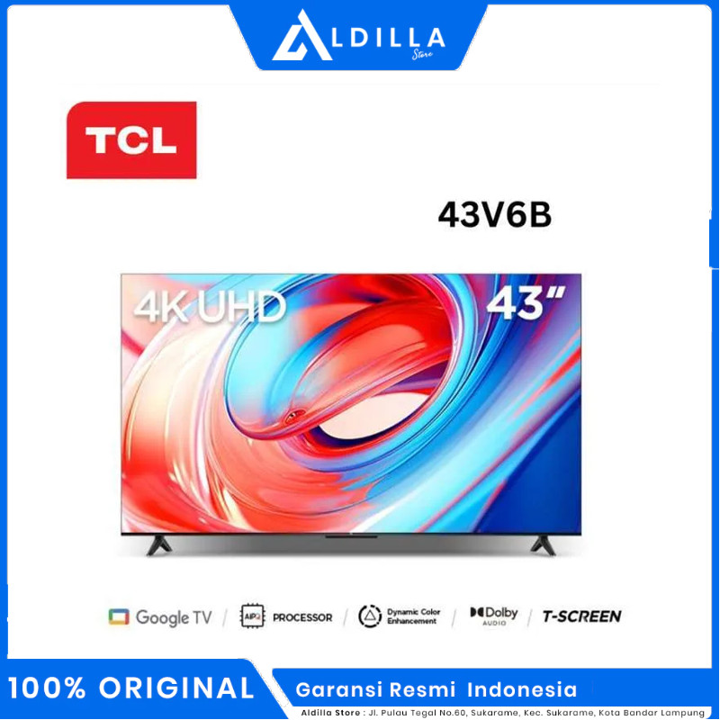 Jual TCL 43V6B 4K Google tv 43 inch UHD 4K Google Assistant: control 2024 series garansi resmi ...