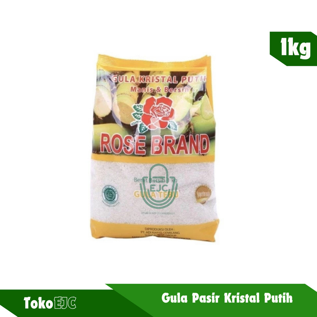 Jual GULA PASIR GULA KRISTAL PUTIH ROSE BRAND KUNING 1 KG | Shopee ...