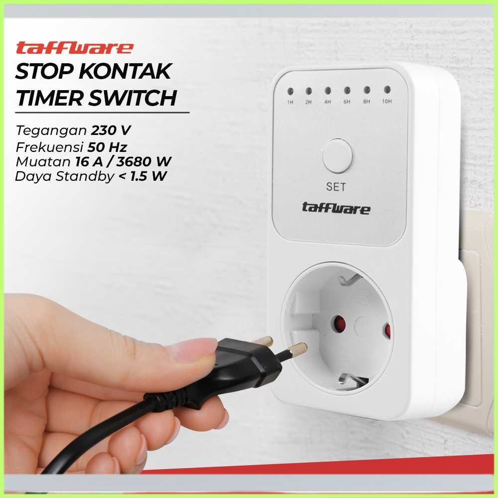 Jual Taffware Stop Kontak Programmable Timer Switch 6 Program 230V/16A ...