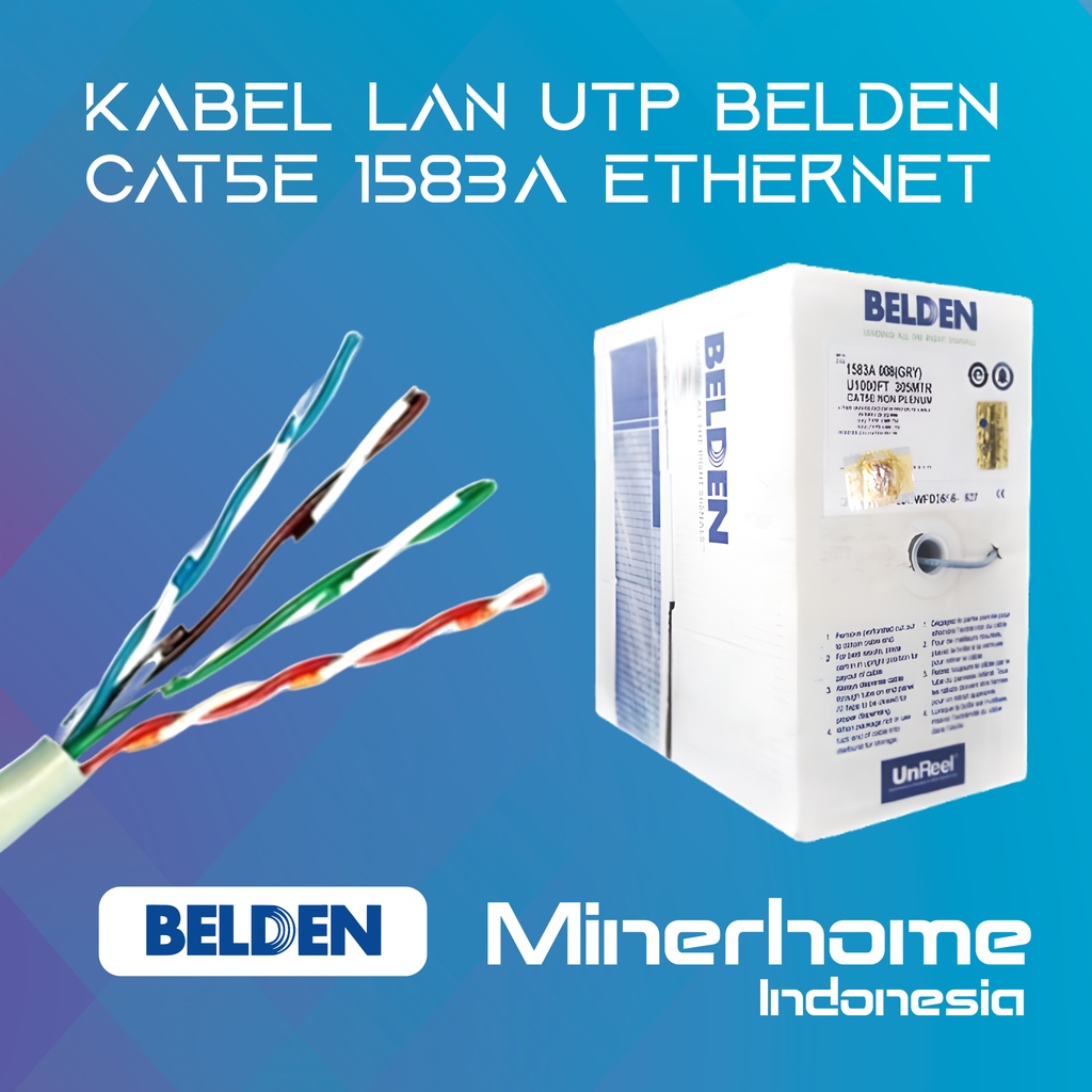 Jual Kabel LAN UTP Belden Grey Cat5e 1583a Ethernet Eceran/Meteran ...
