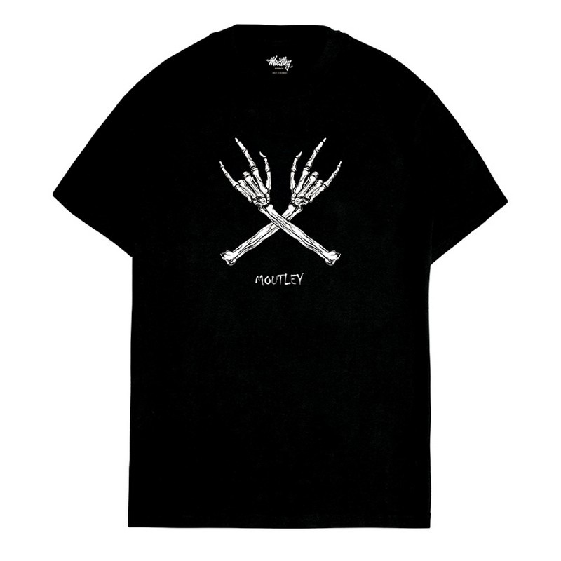 Jual Moutley Kaos Pria Katun Cotton Hand Skull Baju Atasan Casual Tee T ...