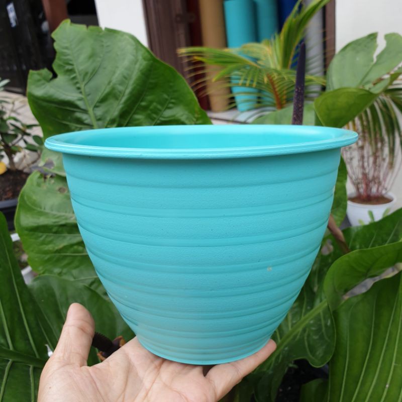 Jual Pot bunga raja tawon SIK 18 BIRU MUDA tosca muda cyan blue cantik ...