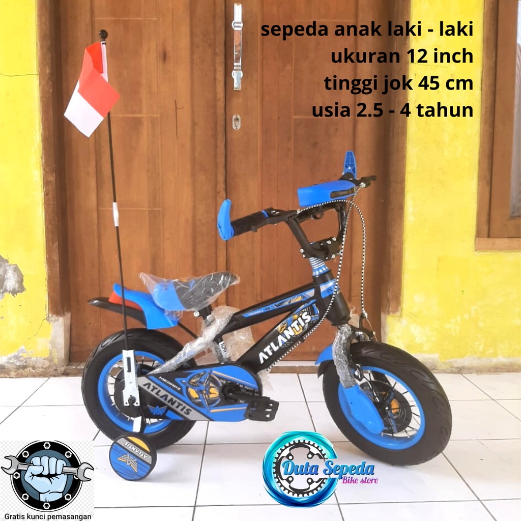 Jual Sepeda anak laki 12 ban pompa merek atlantis dan foster | Shopee ...