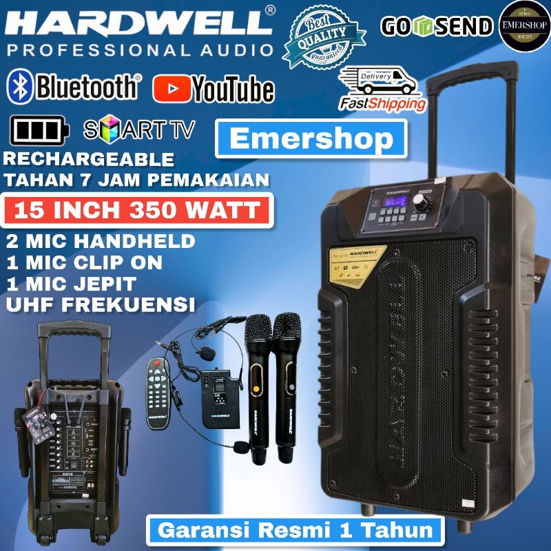Jual Speaker Bluetooth Portable Hardwell Turbovoice 15 Pro 350 Watt