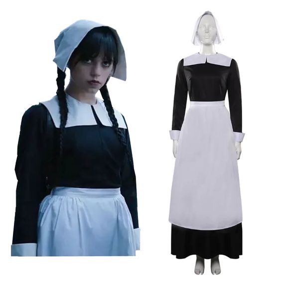 Jual Kostum Wednesday Addams Maid Dress Cosplay Horror Hantu Halloween ...