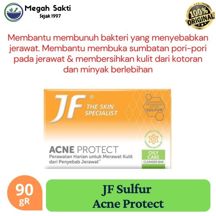 Jual MGS - JF SULFUR Acne Protect Oily Care Cleanser Bar Sabun Kulit ...