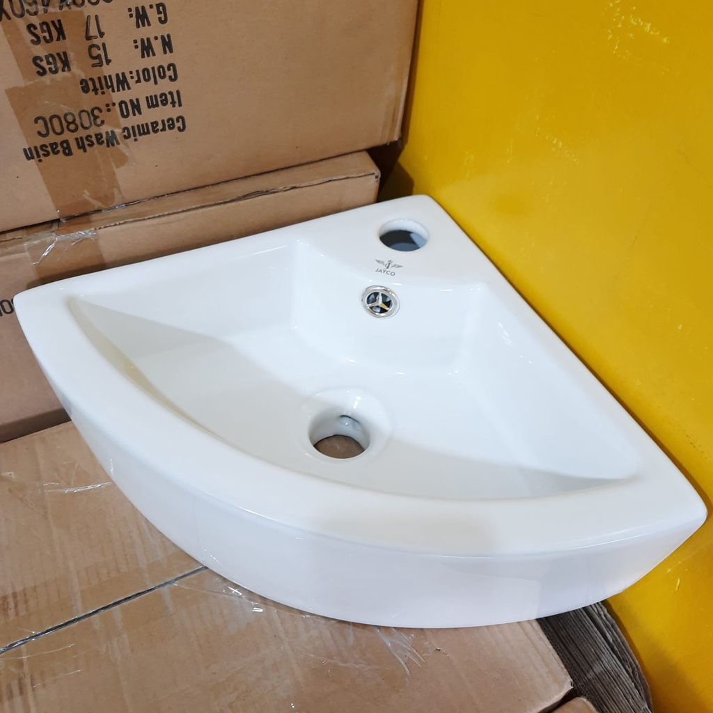 Jual wastafel keramik gantung Sudut 2026 jayko by sericite | Shopee ...